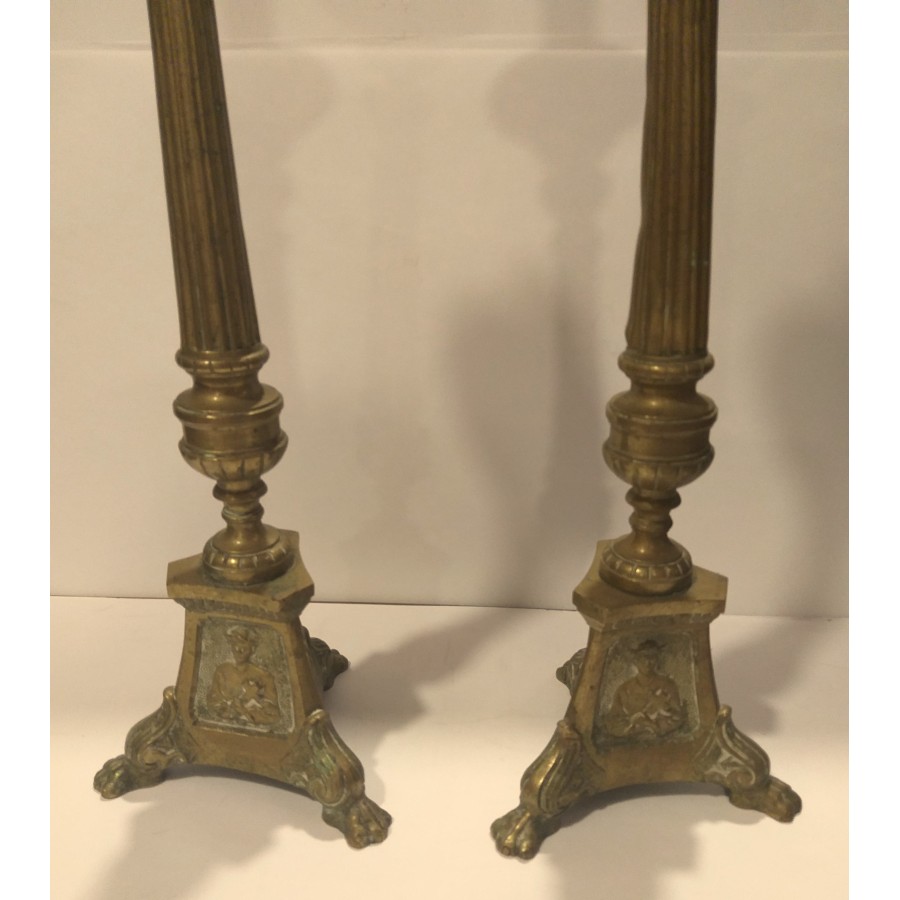 Comprar CANDELABRO BRONCE S XIX SAGRADO CORAZÓN, CRISTO NAZARENO ...