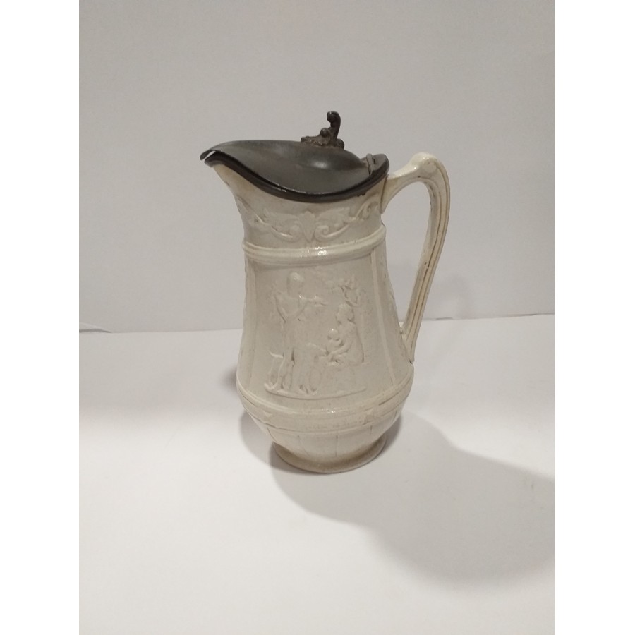 Comprar JARRA INGLESA CON ESCENAS EN RELIEVE S. XIX CERÁMICA DE PICO ...